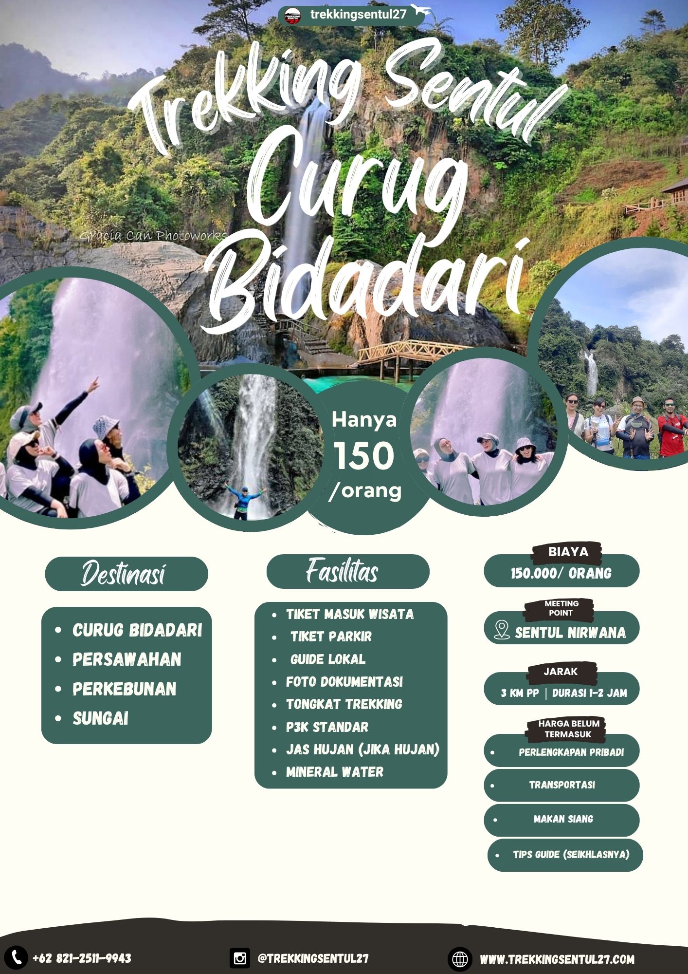 Paket Trekking Curug Bidadari | Trekking Keluarga